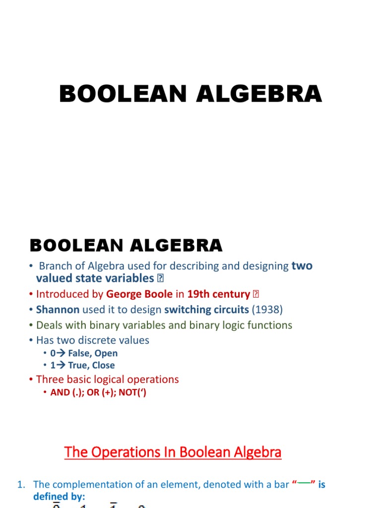 Boolean Algebra | PDF | Boolean Algebra | Teaching Mathematics