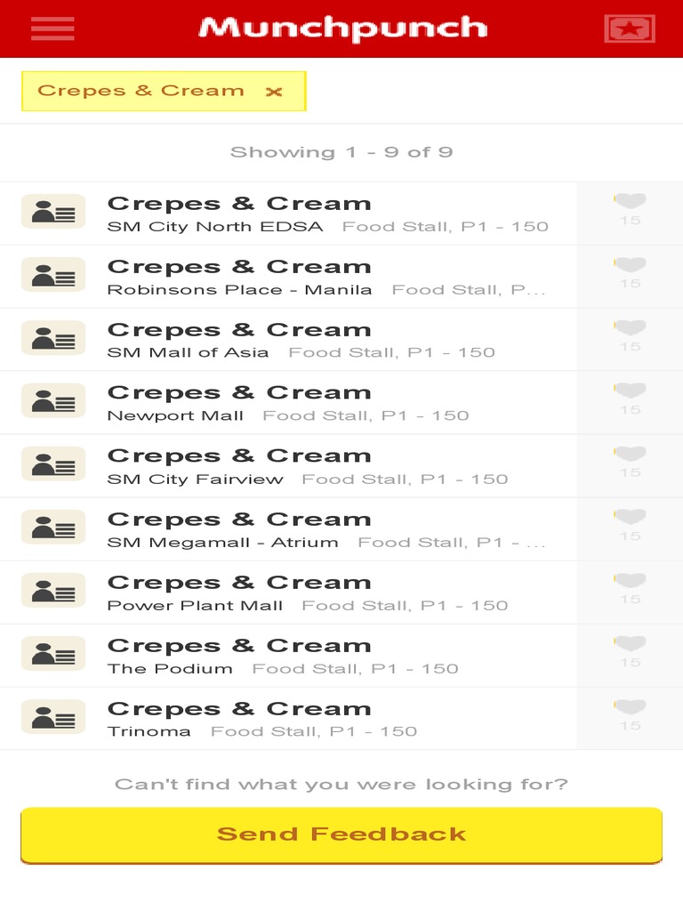 Crepes & Cream Branches Munchpunch | PDF