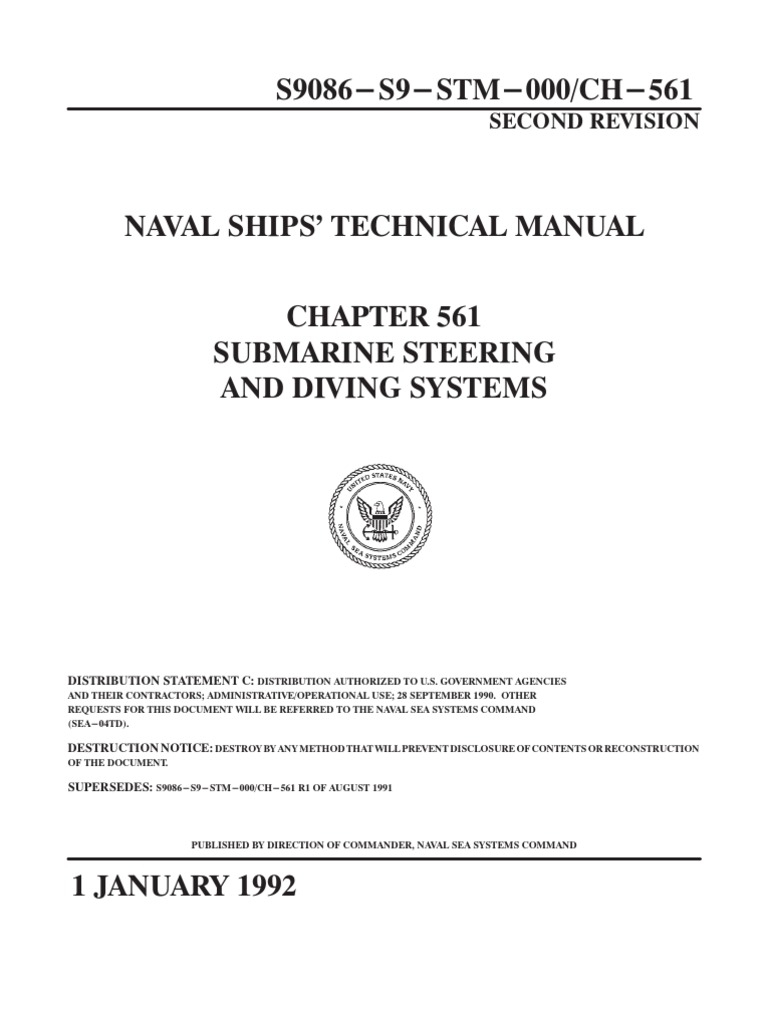 NSTM Chapter 561 - Submarine Steering and Diving Systems | PDF