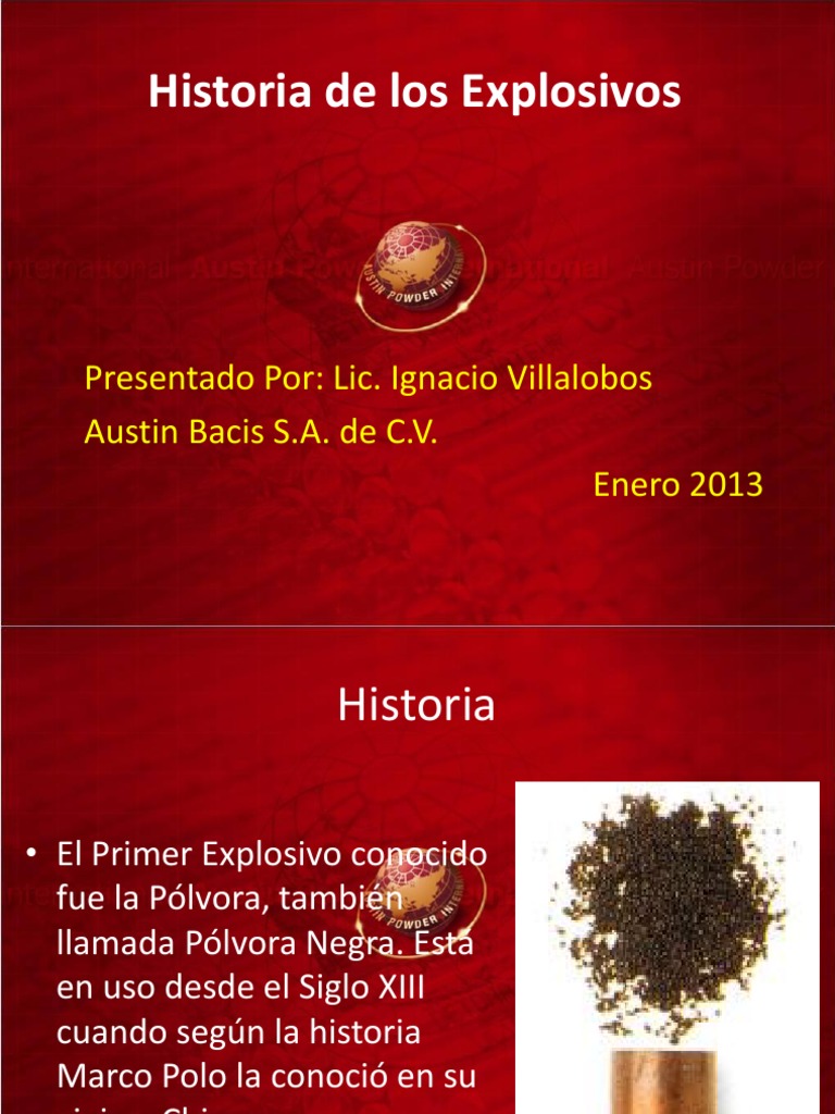 Historia de Los Explosivos | PDF | Pólvora | Sustancias químicas