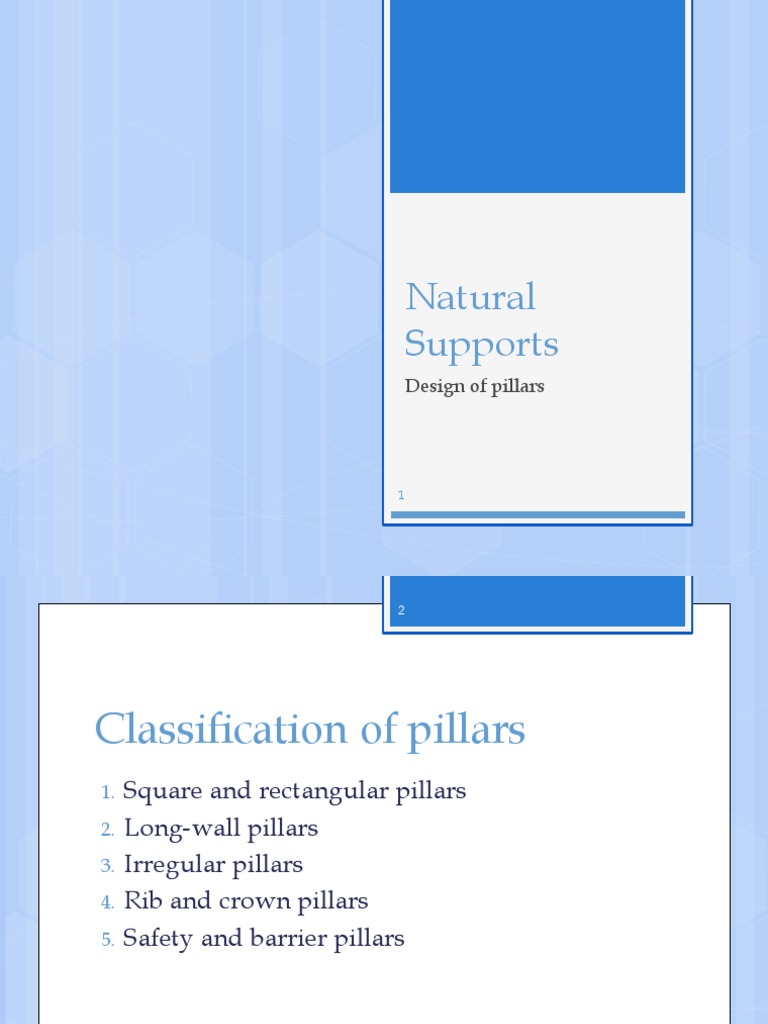 Natural Supports: Design of Pillars | PDF | Mining | Column