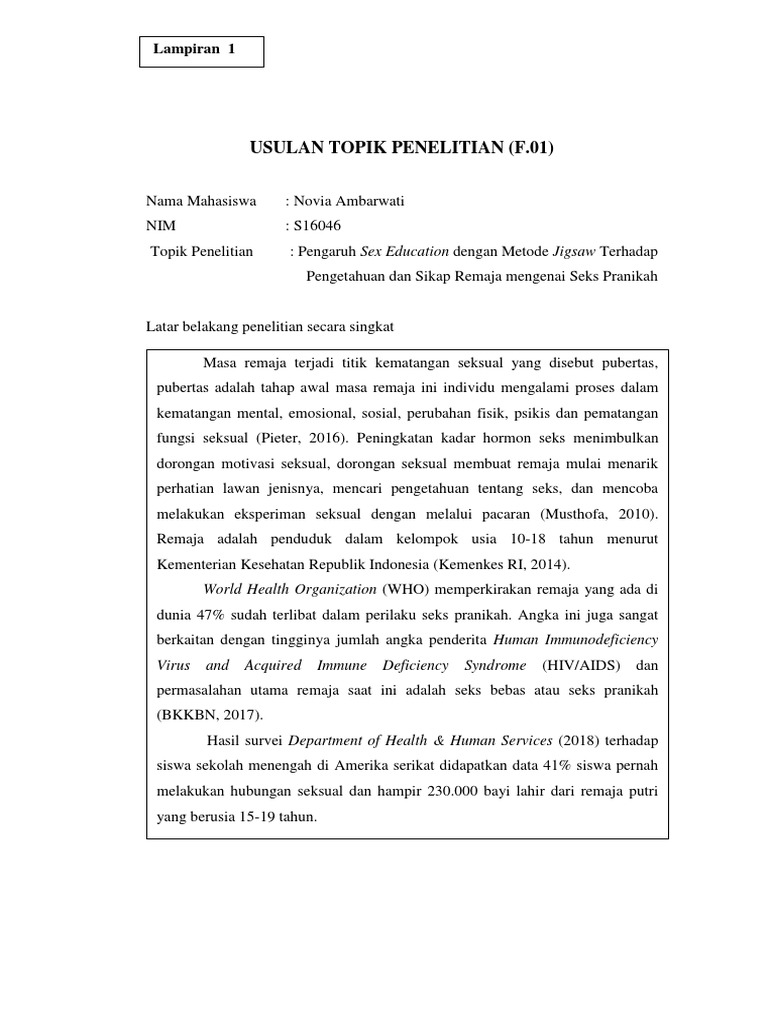 Usulan Topik Penelitian f01 | PDF