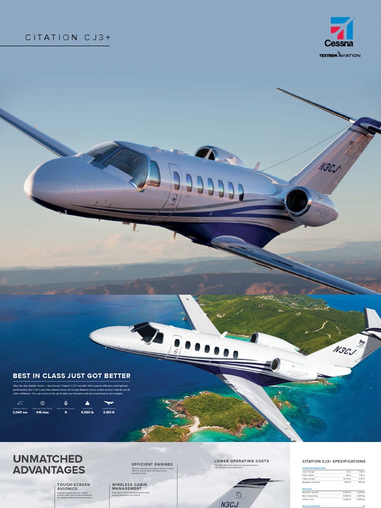 Citation Cj3+ | PDF | Cockpit | Aviation