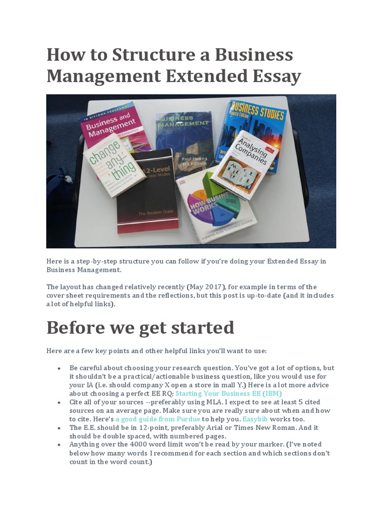 How To Structure A Business Management Extended Essay: Starting Your ...