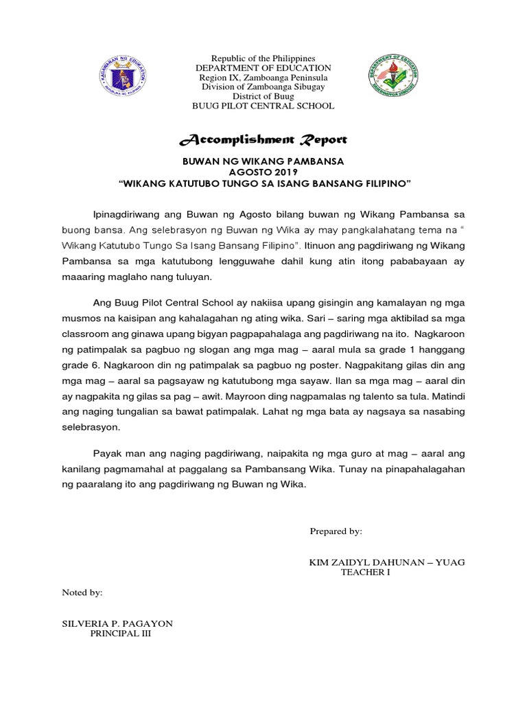 Buwan NG Wika Narrative Report | PDF