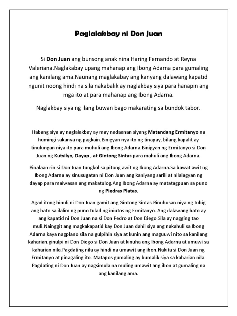 Paglalakbay Ni Don Juan | PDF