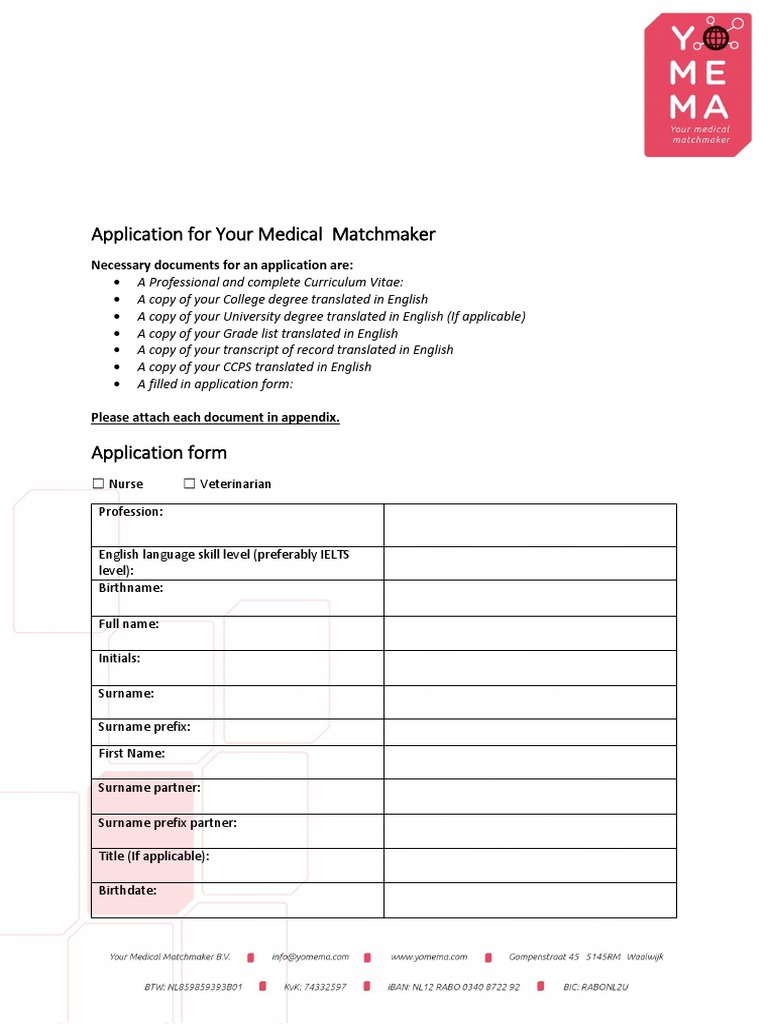 Application For Your Medical Matchmaker | PDF | Notary Public ...