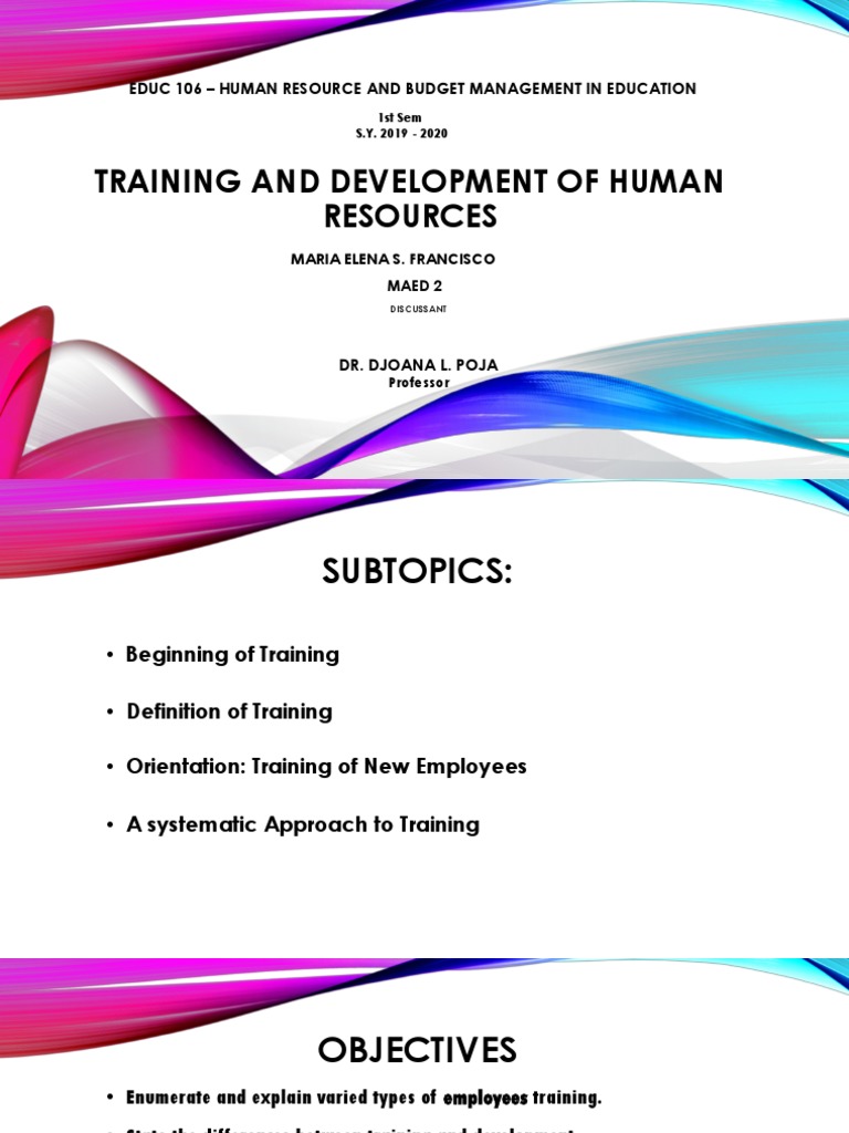 Training and Development of Human Resources | PDF | Vocational ...