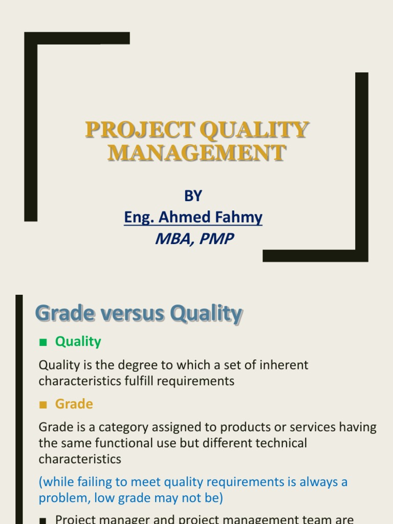 Project Quality Management Essentials | PDF | Project Management ...