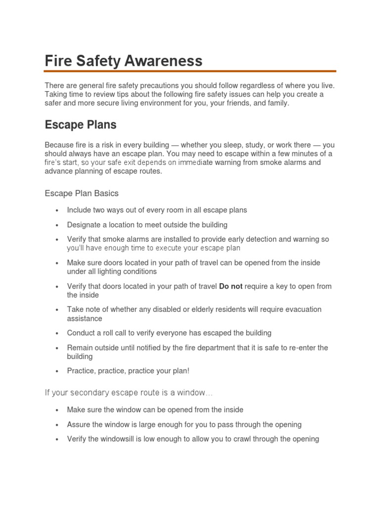 Fire Safety Awareness | PDF | Fire Safety | Prevention