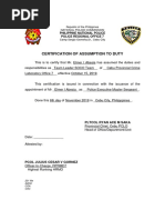 Assumption To Duty Sample | PDF