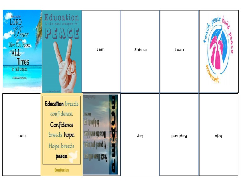 PEACE Bookmark | PDF