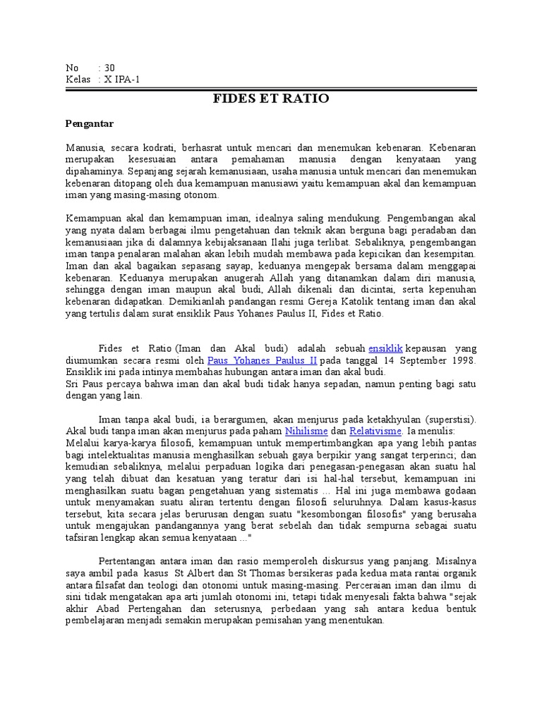 Fides Et Ratio | PDF