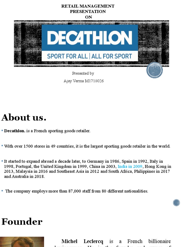 Decathlon Retail Management Overview | PDF | Retail | Sports
