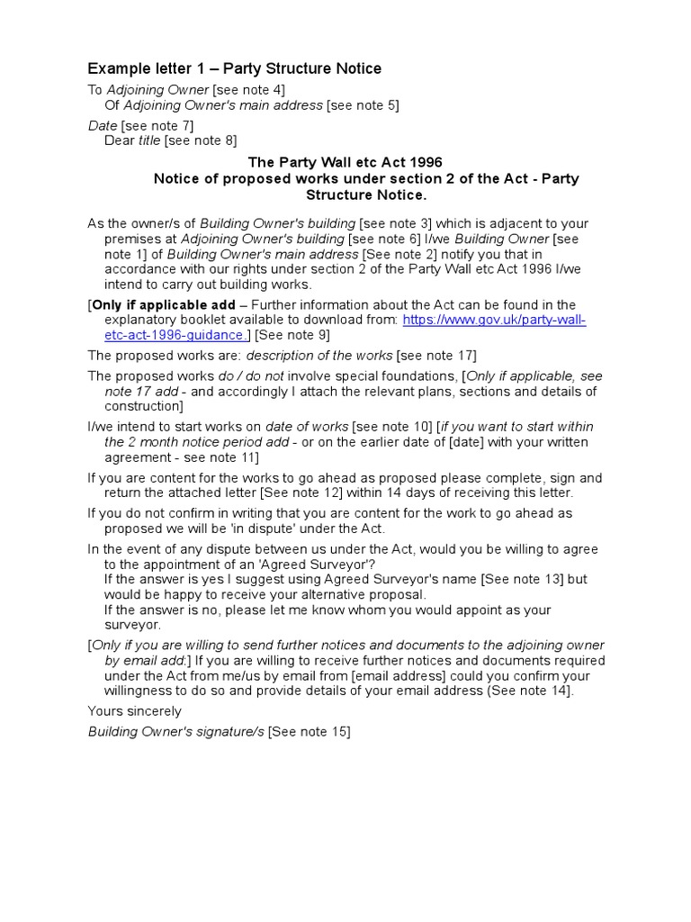 Example Letter 1 - Party Structure Notice | PDF | Government | Business