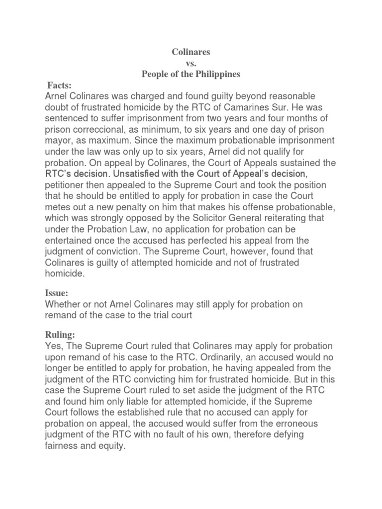 Colinares Vs People | PDF