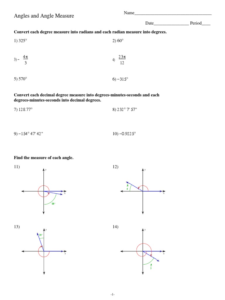 Angles and Angle Measure | PDF | Angle | Geometry