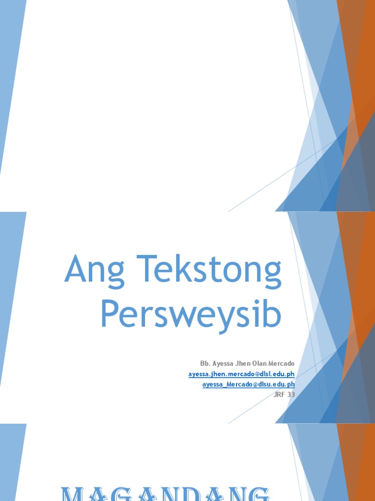 Tekstong Persweysib at Argumentatibo | PDF