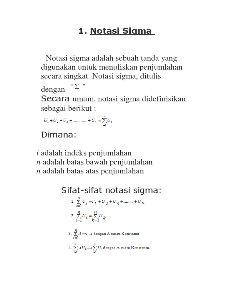 Notasi Sigma | PDF