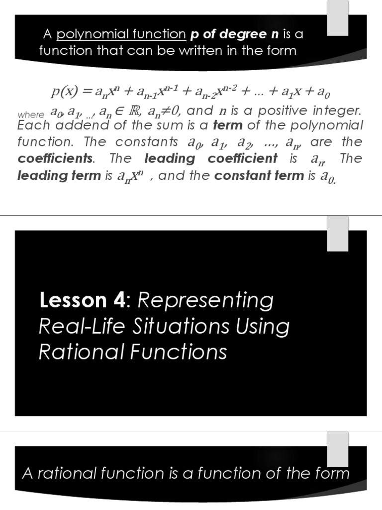 A Polynomial Function P of Degree N Is A Function That Can Be Written ...