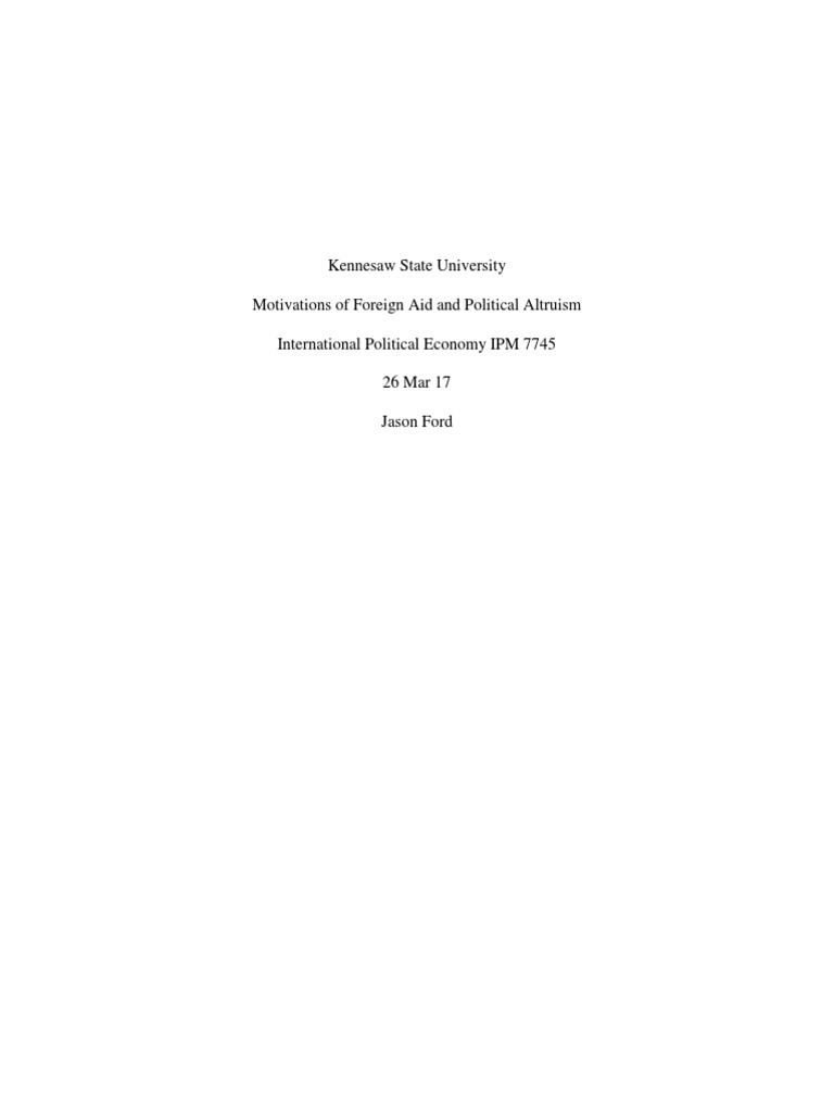 IPE Final Draft | PDF | Aids | Altruism