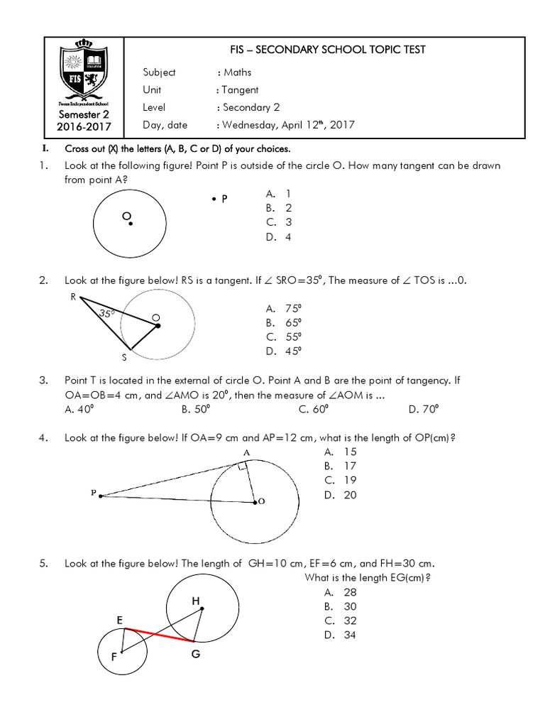 TT Math TangentUnit Sec2 | PDF | Circle | Mathematical Analysis