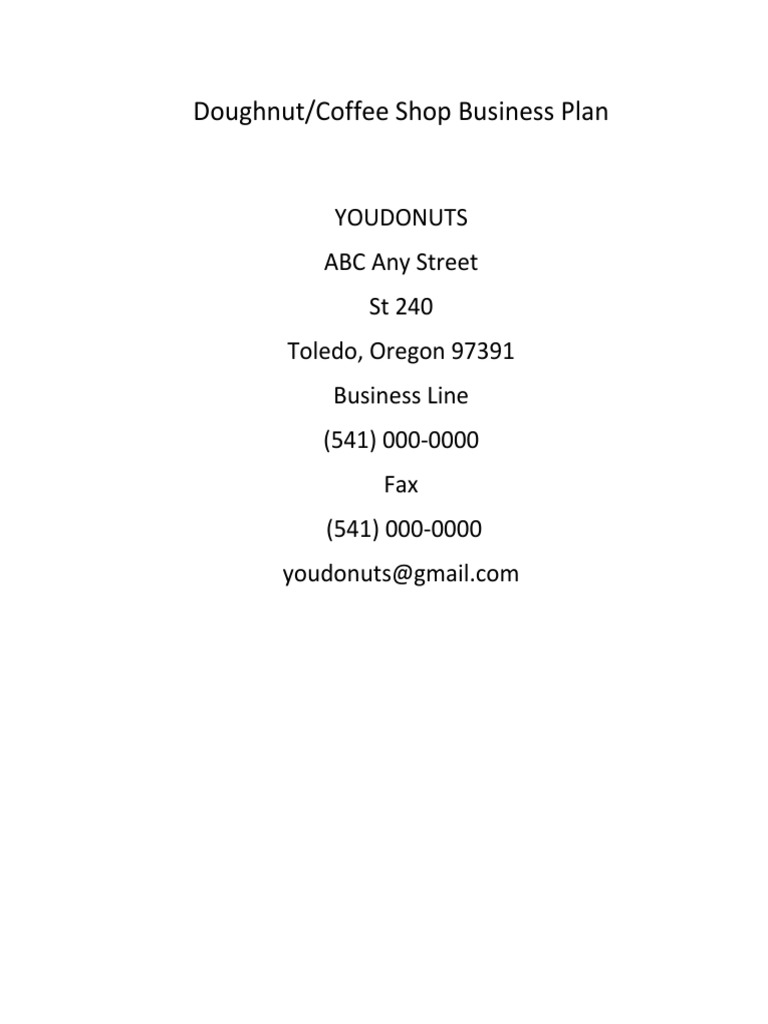 Donut Shop Business Plan Formula PDF | PDF | Starbucks | Coffeehouse