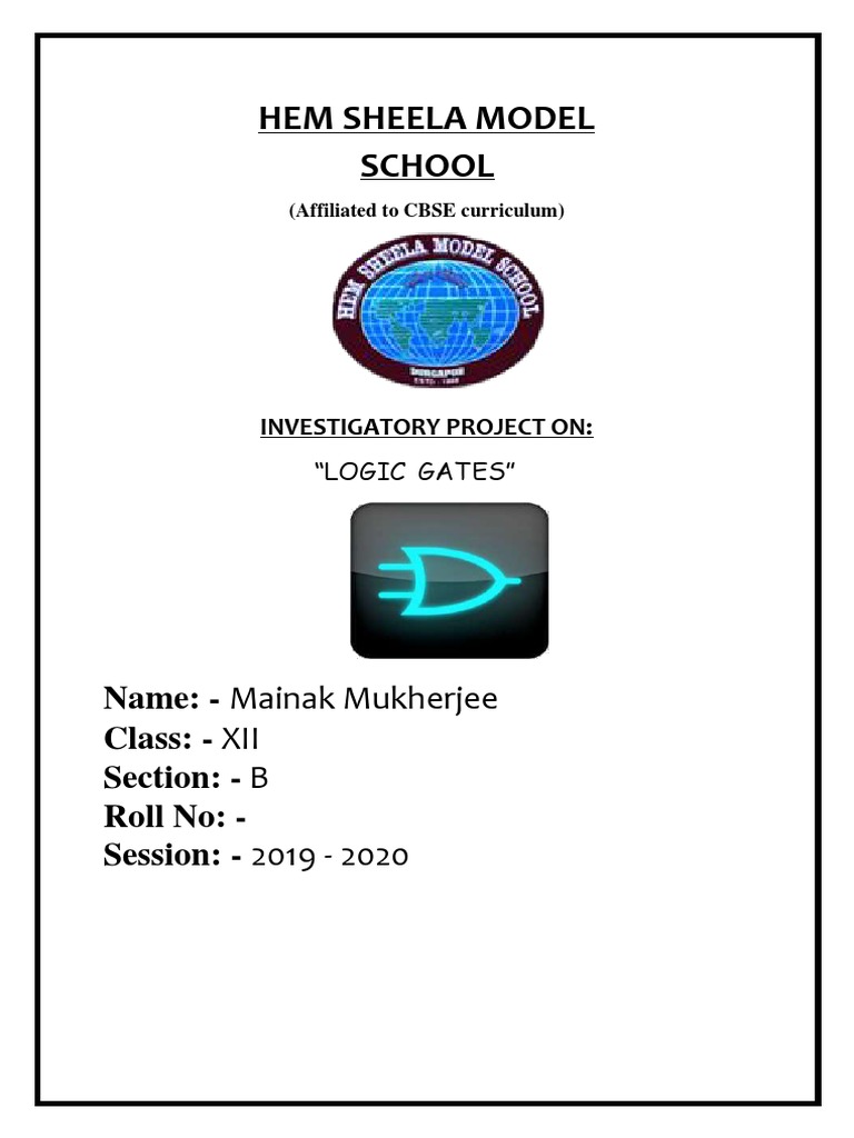 Physics Project - Report On Logic Gates | PDF | Logic Gate | Electronic ...