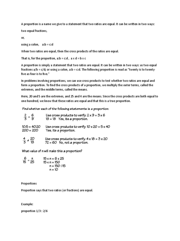 A Proportion | PDF | Fraction (Mathematics) | Ratio