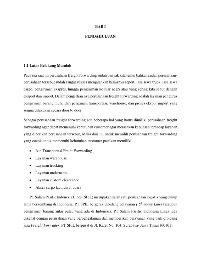 Laporan Magang Logistik | PDF