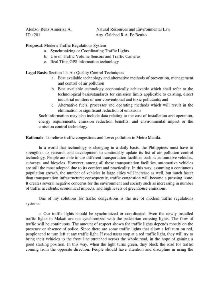 Automatic Traffic Light Camera Proposal | PDF | Traffic | Traffic Light