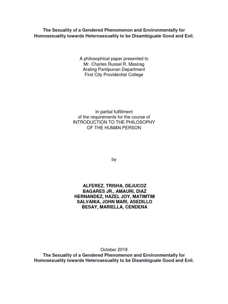 Disambiguating Sexuality and Ethics | PDF