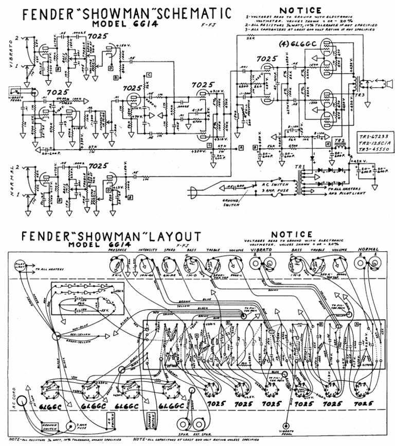 Fender Showman 6G14 Schematic | PDF