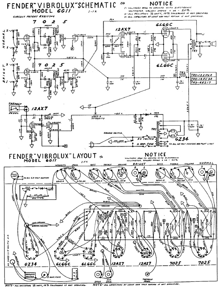 Fender Vibrolux 6G11 Schematic | PDF