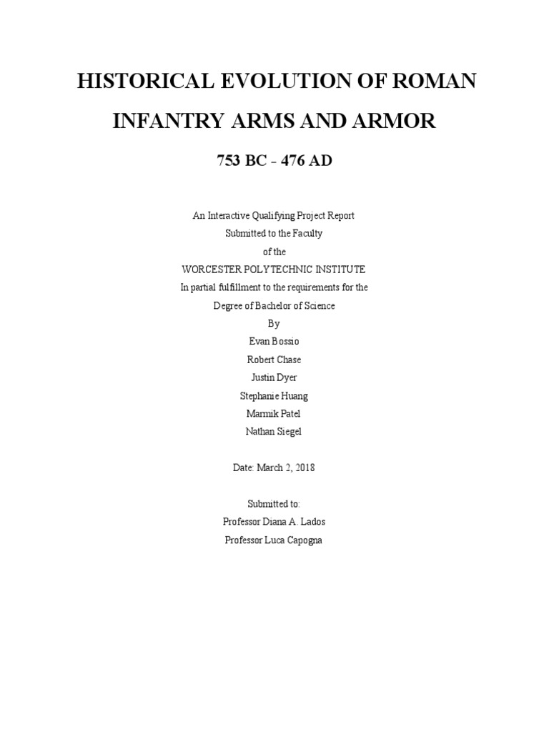 Historical Evolution of Roman Infantry Arms and Armor | PDF | Julius ...
