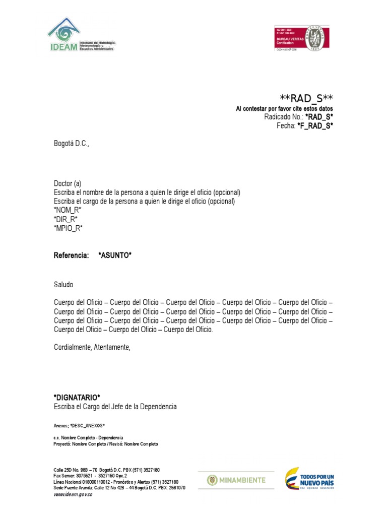 Plantilla - Oficio | PDF