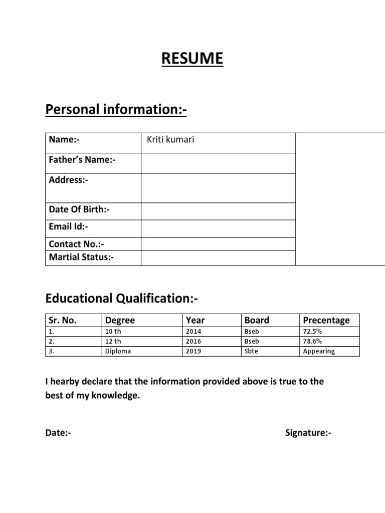 RESUME Demo | PDF