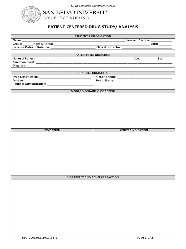 Patient-Centered Drug Study Guide | PDF | Self-Improvement