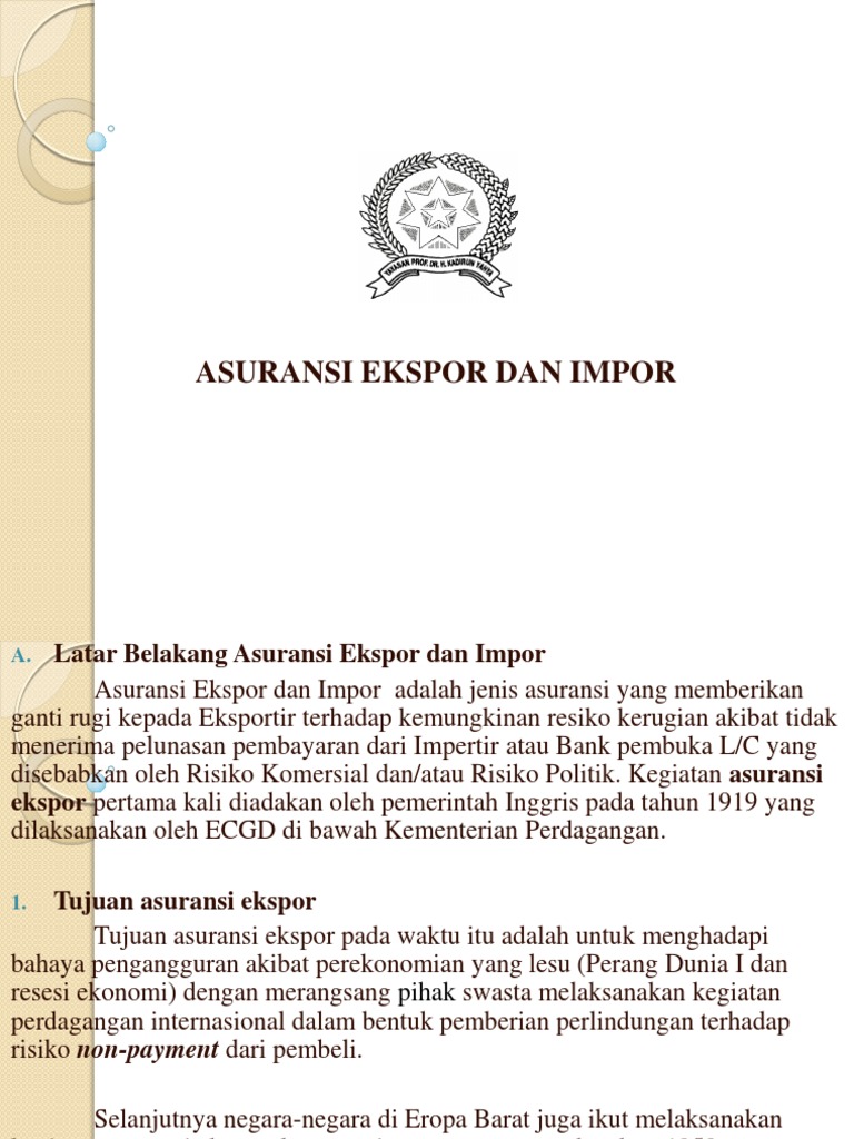 Asuransi Eksport Import | PDF