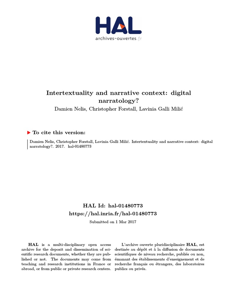 Intertextuality and Narrative Context | PDF | Oral Tradition | Principal Component Analysis