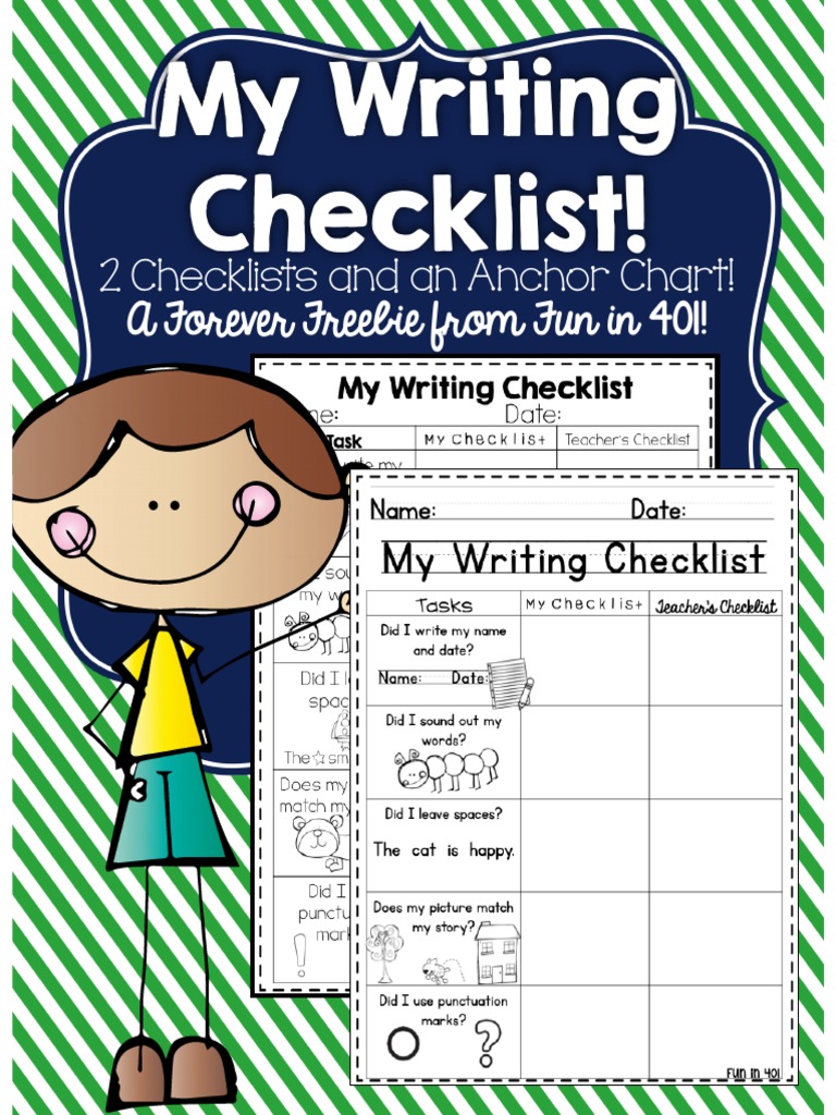 My Writing Checklist!: 2 Checklists and An Anchor Chart! | PDF