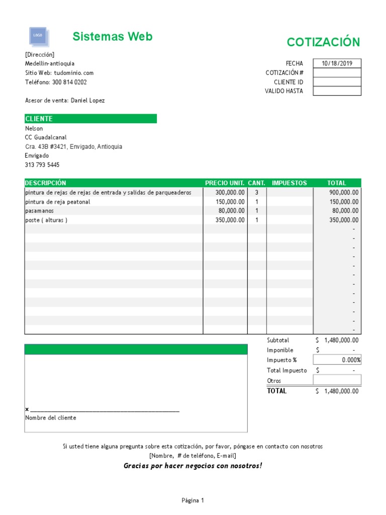 Plantilla de Cotizacion | PDF | Business