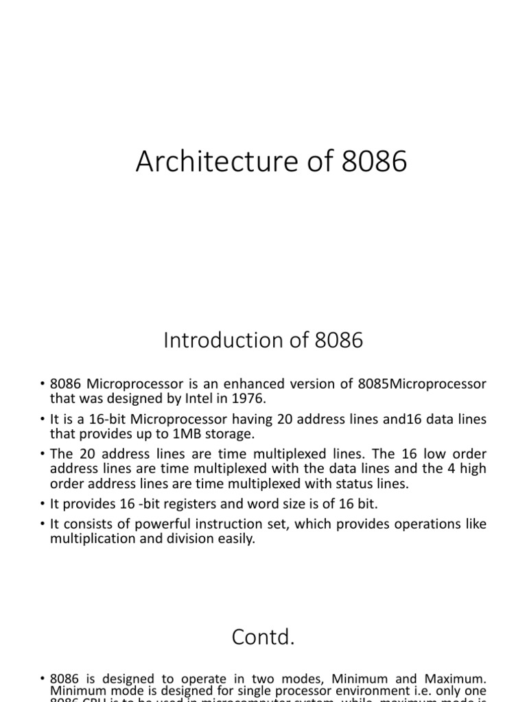 8086 Microprocessor Pdf Central Processing Unit Pointer Computer Programming 
