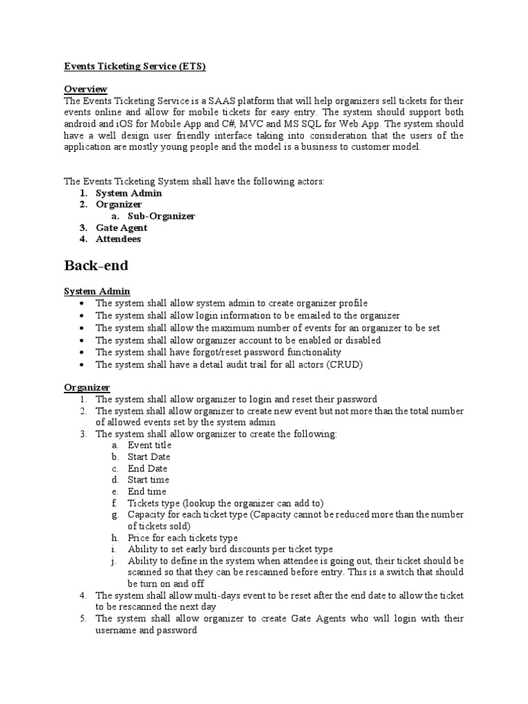 Event Ticketing System Overview | PDF | Ticket (Admission) | Barcode