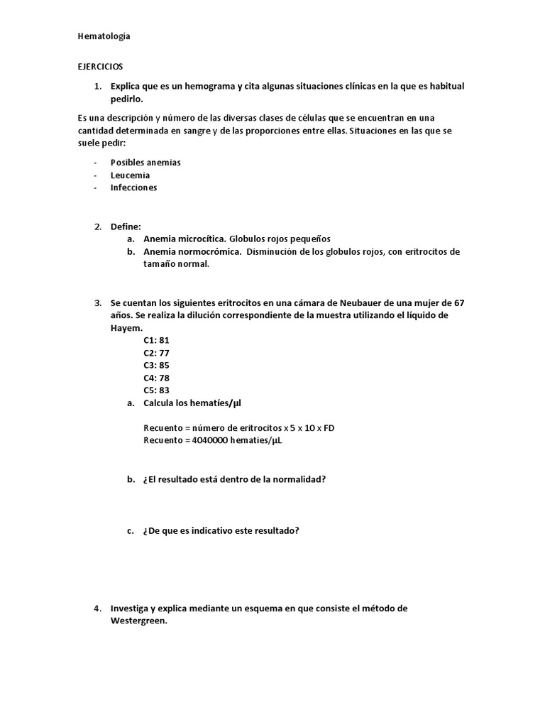 Ejer 1 | PDF | Hemostasia | Coagulación