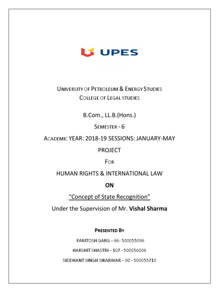 INTERNATIONAl & HUMAN RIGHTS Project | PDF | Sovereign State | Global ...