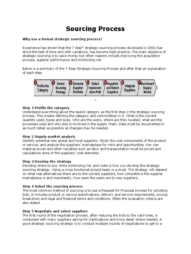 Why Use A Formal Strategic Sourcing Process? | PDF | Procurement ...