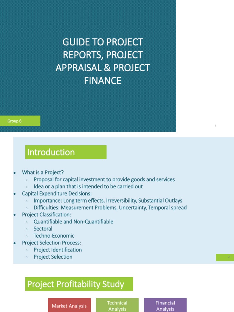 Guide To Project Reports, Project Appraisal & Project Finance | PDF ...