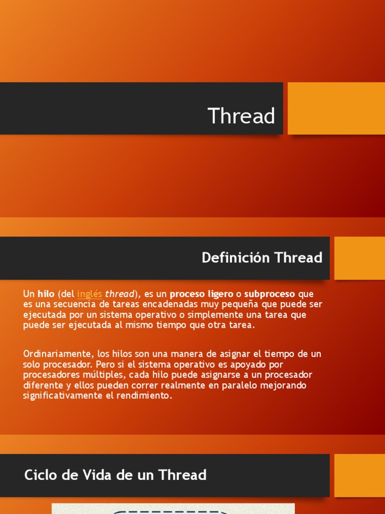 Thread | PDF | Hilo (Computación) | Java (lenguaje de programación)