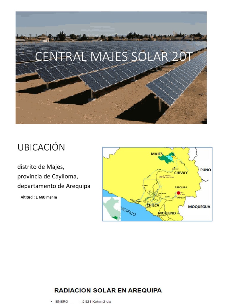 Central Solar Majes 20T en Arequipa | PDF | Energía solar | Fotovoltaica